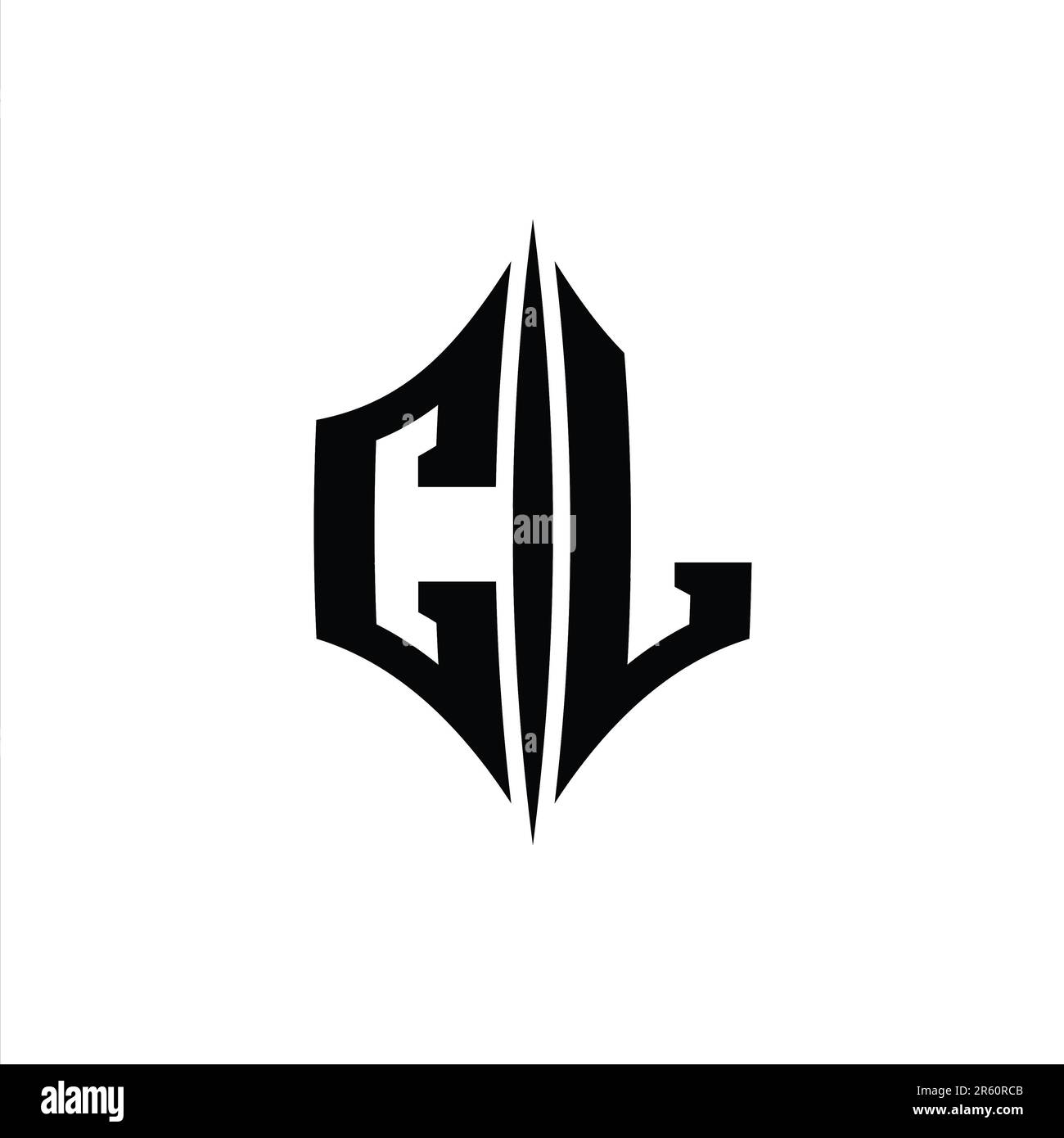 CL Letter Logo monogram hexagon diamond shape with piercing style ...