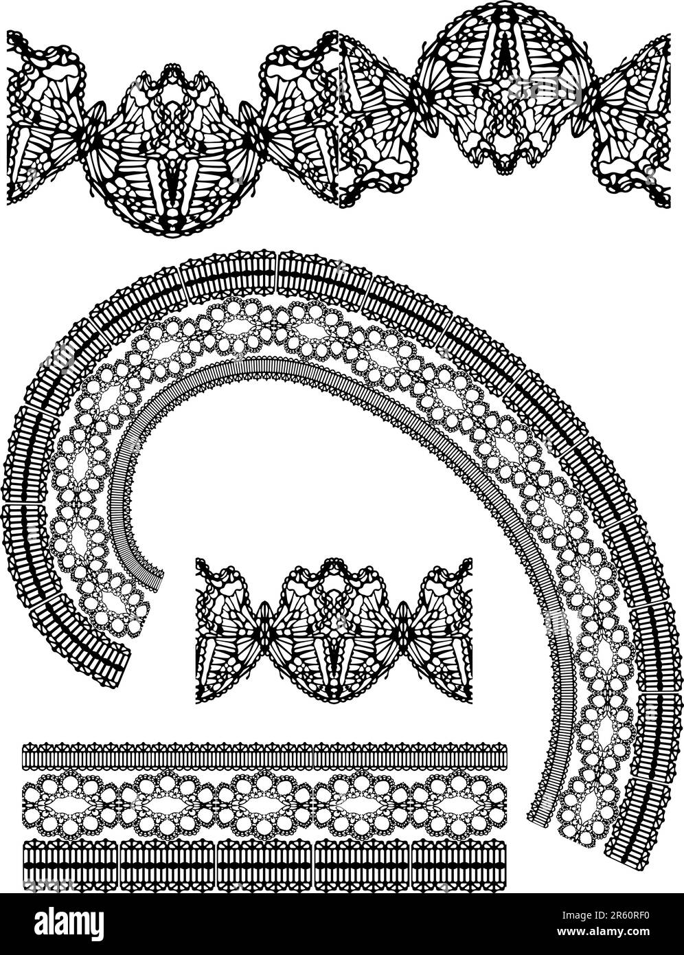 Simple Lace Patterns Drawing