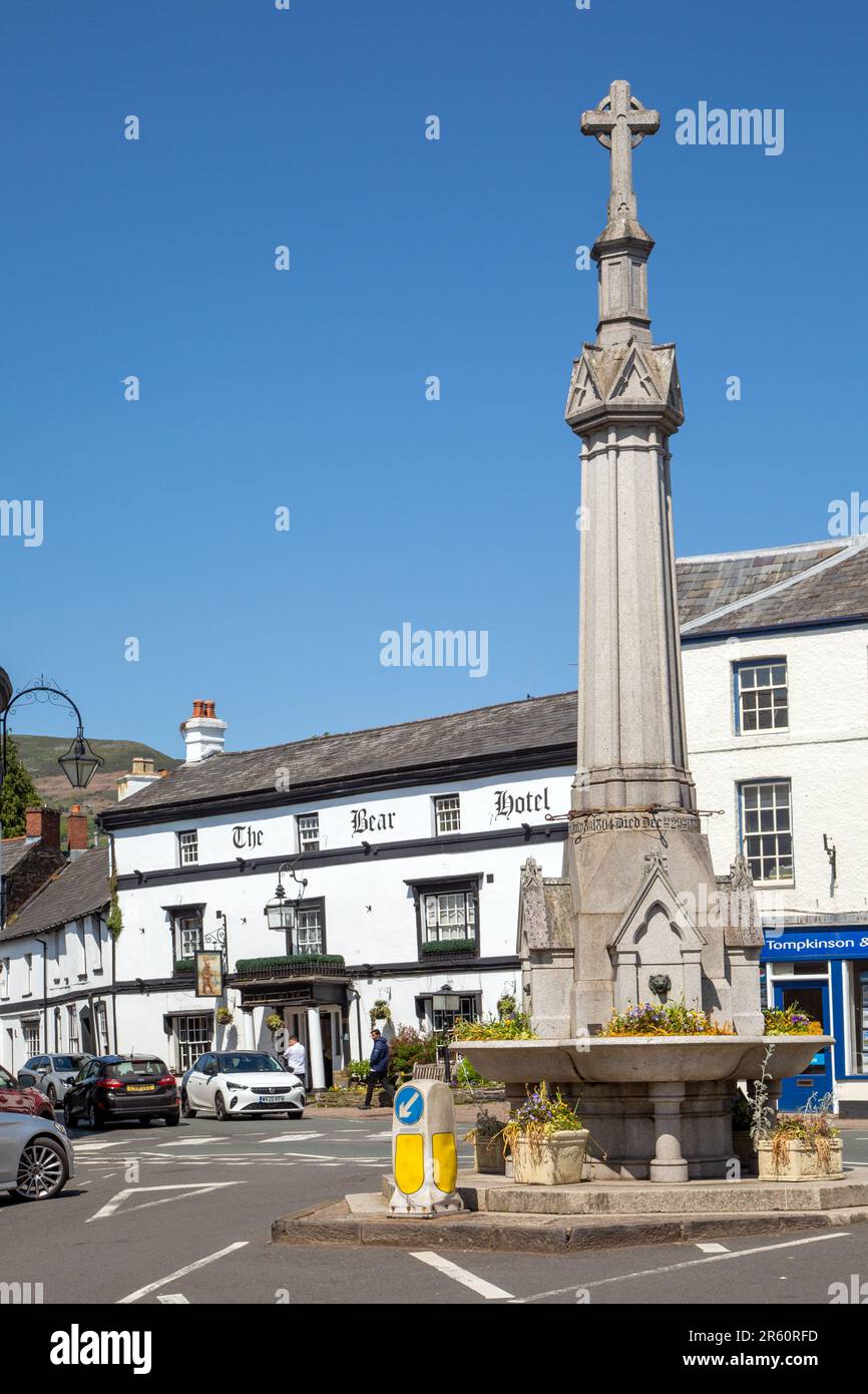 View along High Street in the Powys market town of Crickhowell South ...