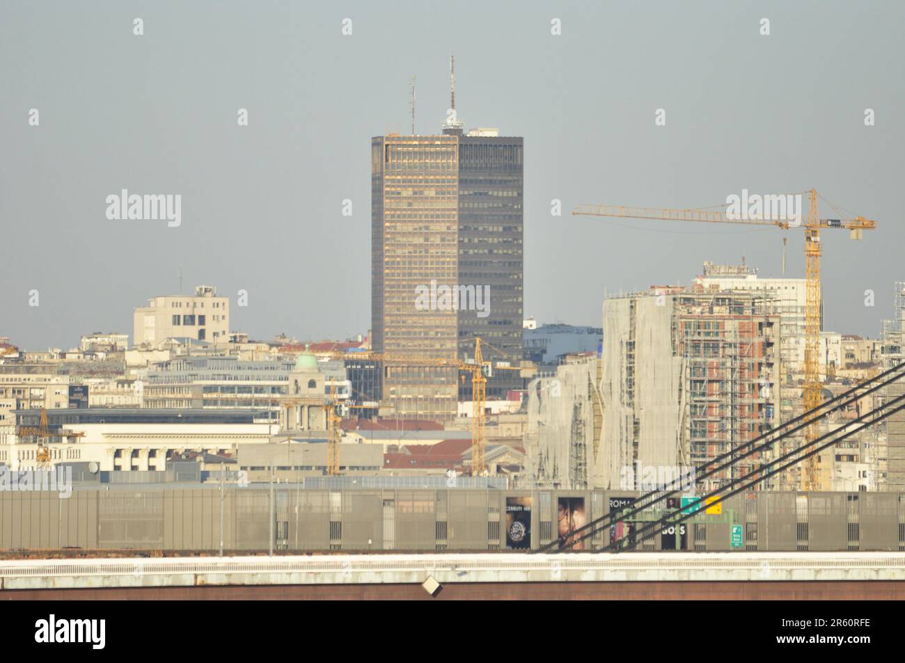 Beogradjanka Building highrise and Belgrade cityscape Stock Photo - Alamy