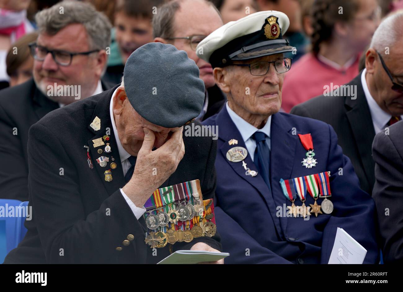 Normandy Veteran Terry Burton (left) during the Royal British Legion ...