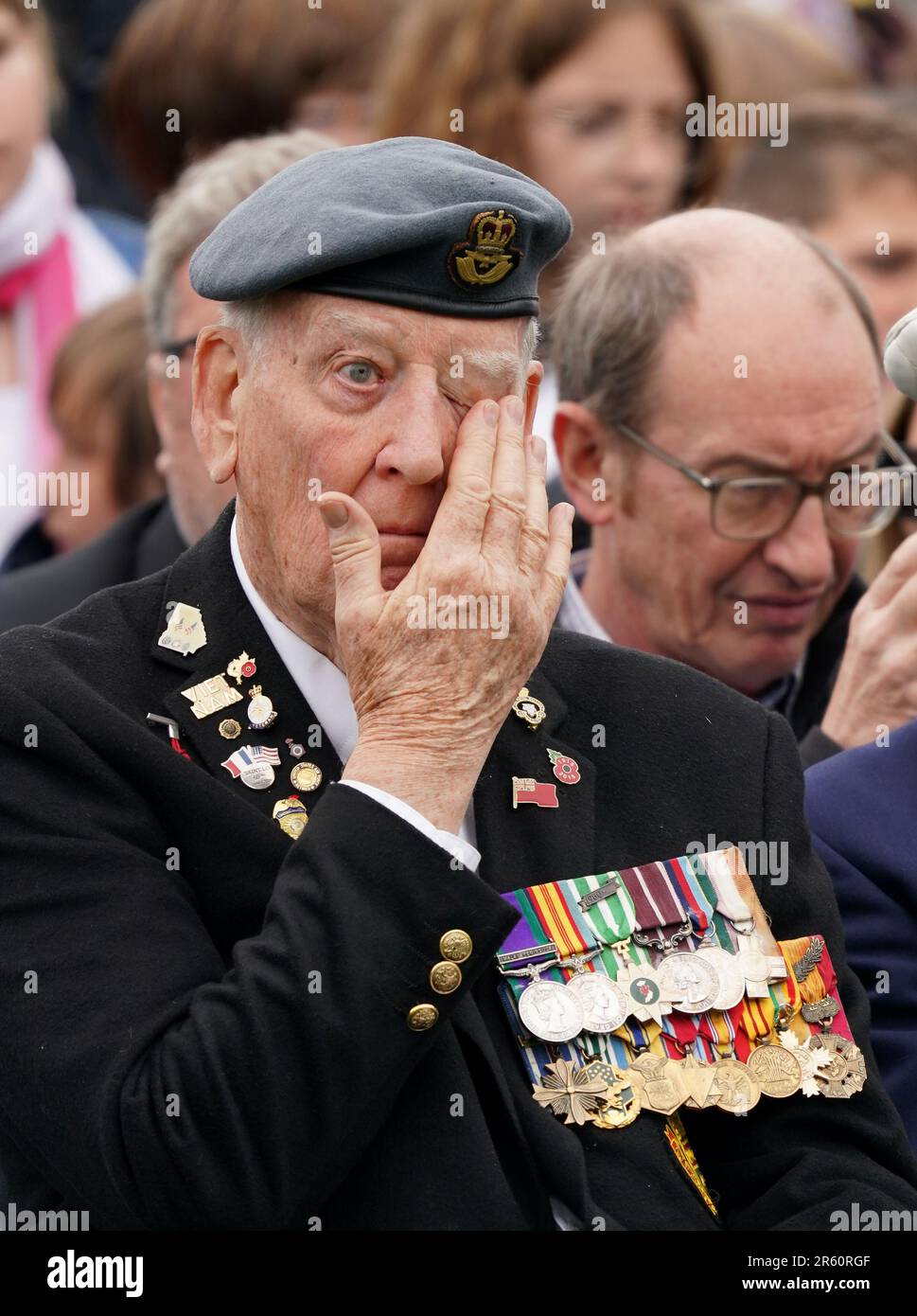 Normandy Veteran Terry Burton (left) during the Royal British Legion ...