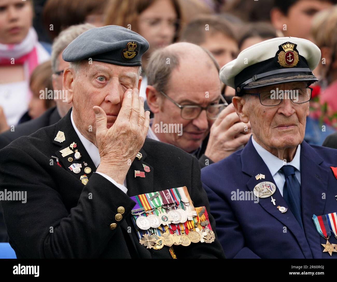 Normandy Veteran Terry Burton (left) during the Royal British Legion ...