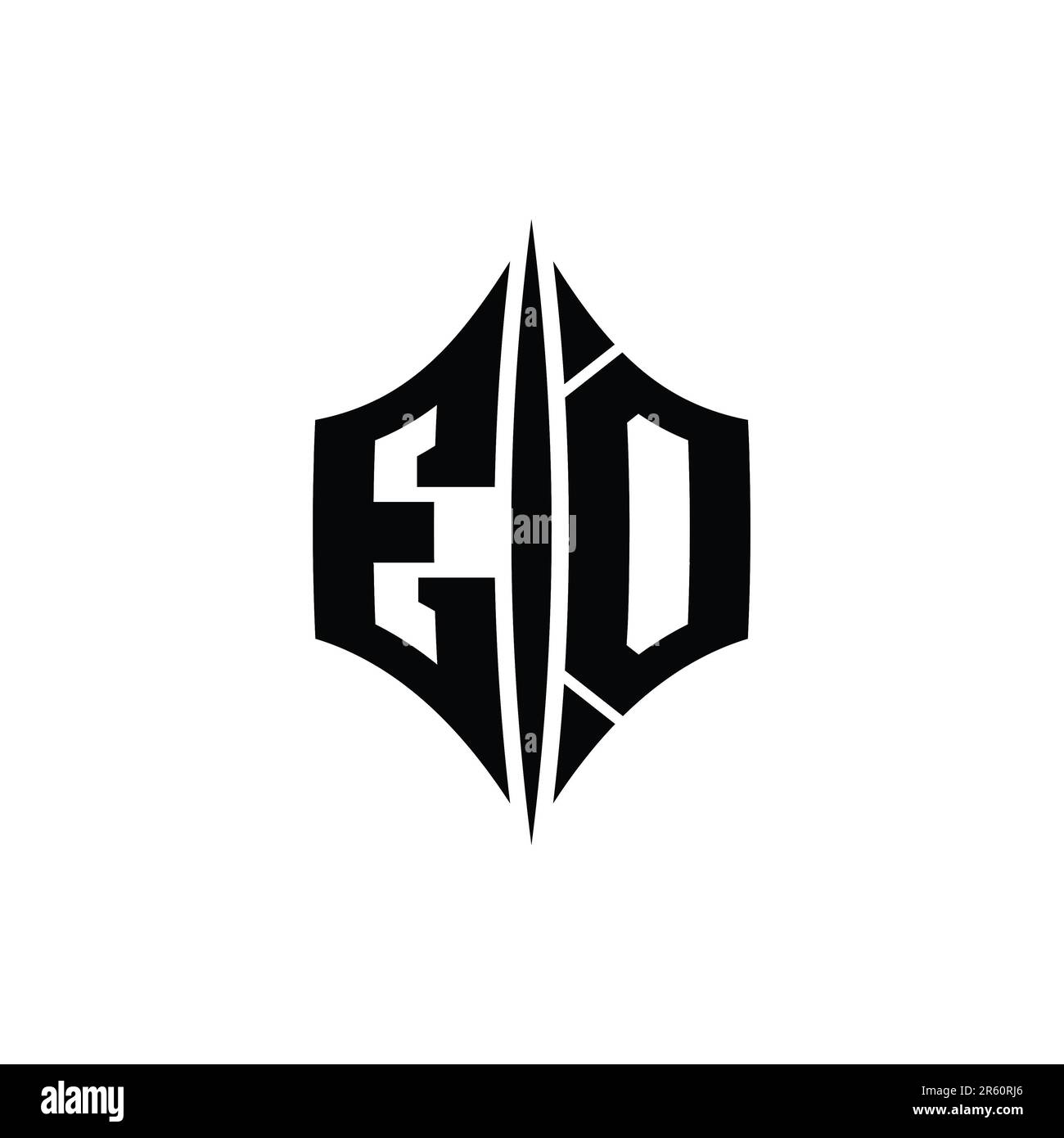 EO Letter Logo monogram hexagon diamond shape with piercing style ...
