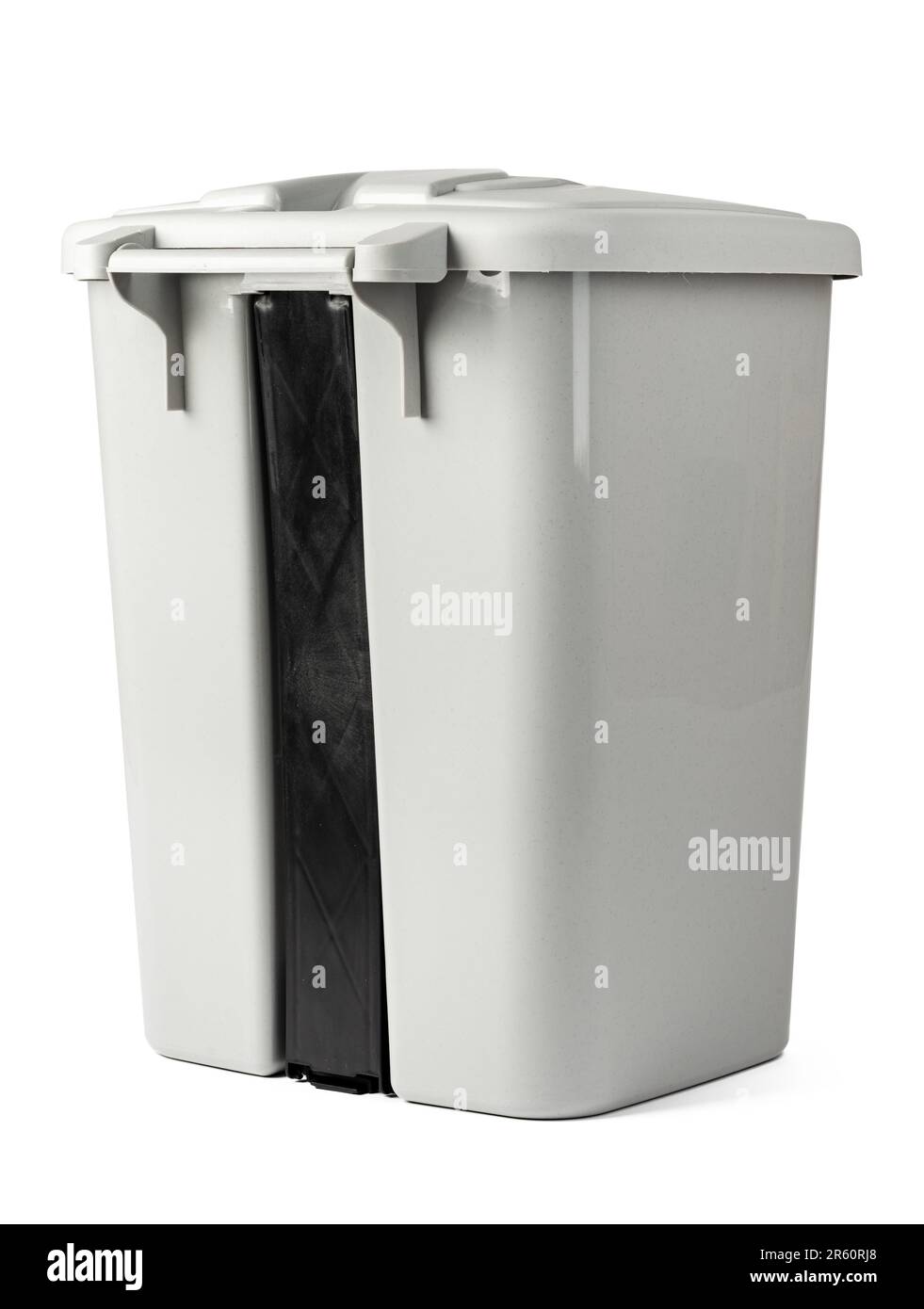Gray plastic waste bin isolated on white Stock Photo - Alamy