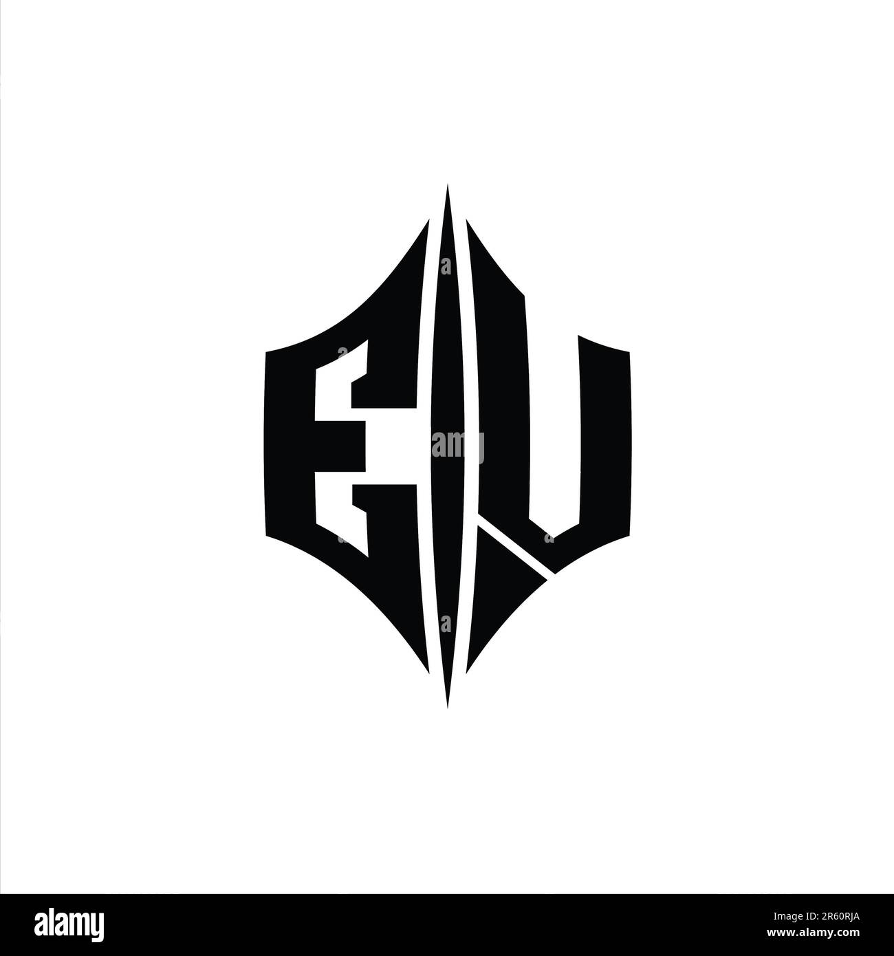 EV Letter Logo monogram hexagon diamond shape with piercing style ...