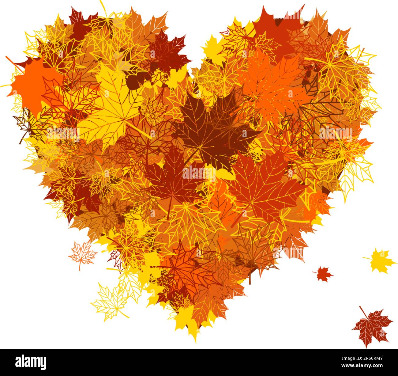 Autumn love, heart shape, leaf Stock Vector Image & Art - Alamy