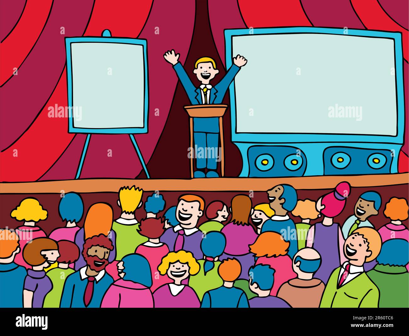 Audience public speaker cartoon hi-res stock photography and images - Alamy