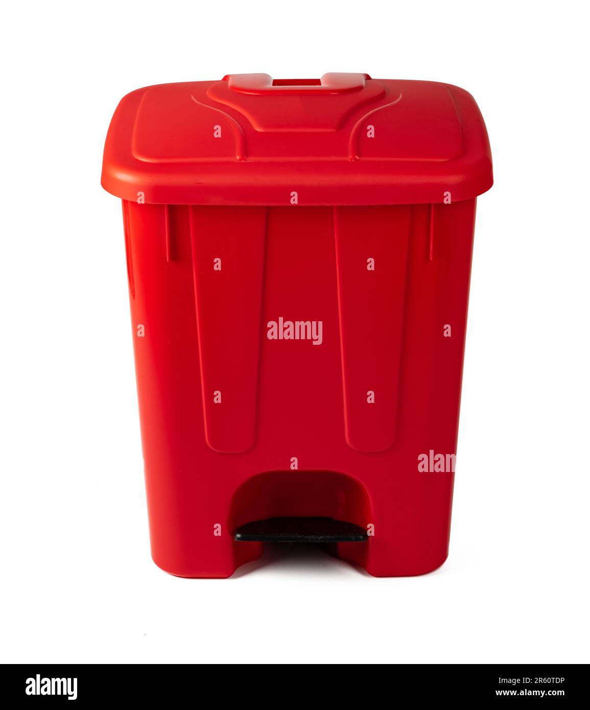 A red recycle bin isolated on white background Stock Photo - Alamy
