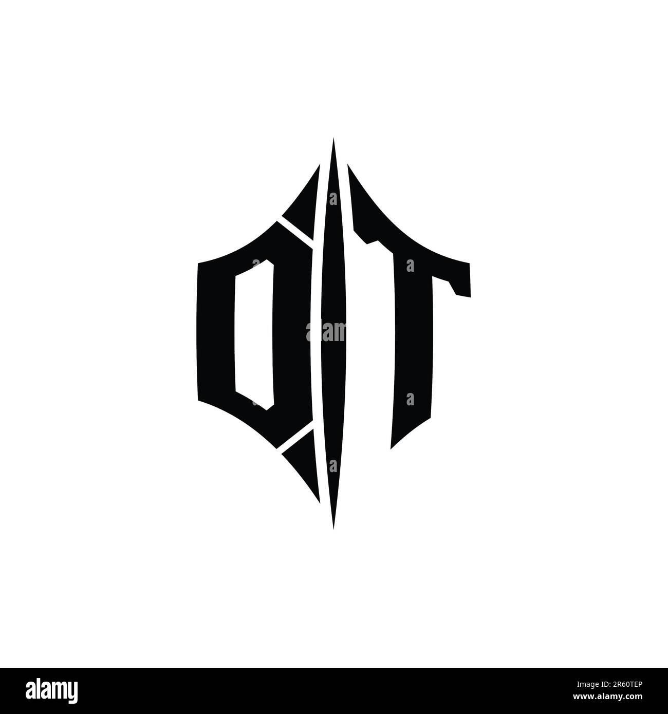 OT Letter Logo monogram hexagon diamond shape with piercing style design template Stock Photo ...