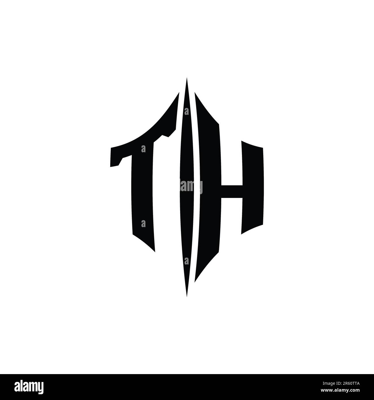 TH Letter Logo monogram hexagon diamond shape with piercing style ...