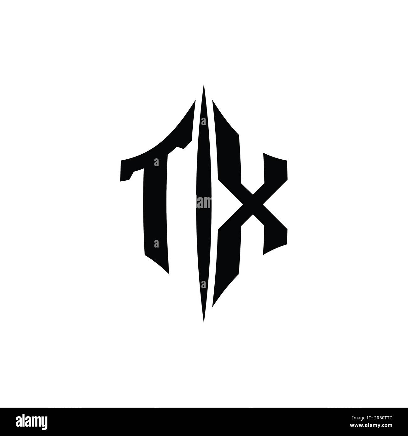 TX Letter Logo monogram hexagon diamond shape with piercing style ...