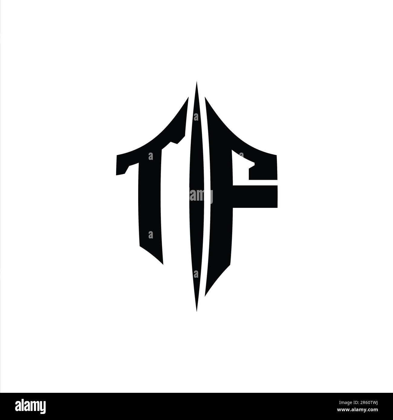 TF Letter Logo monogram hexagon diamond shape with piercing style ...