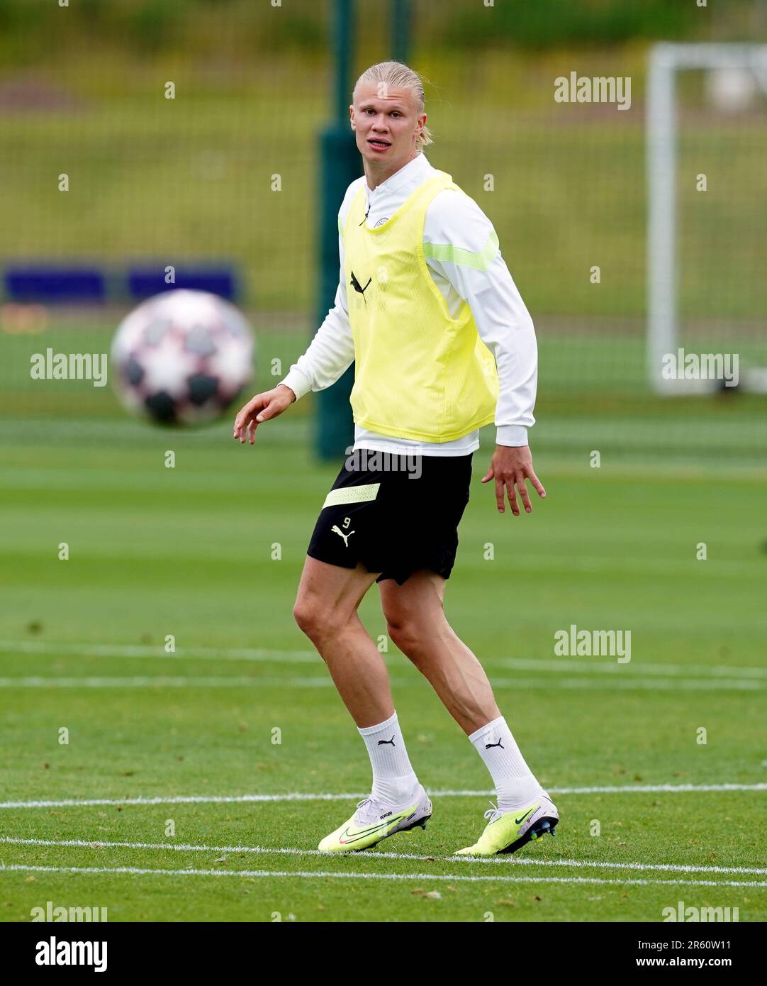 Manchester City's Erling Haaland during a training session at the City ...