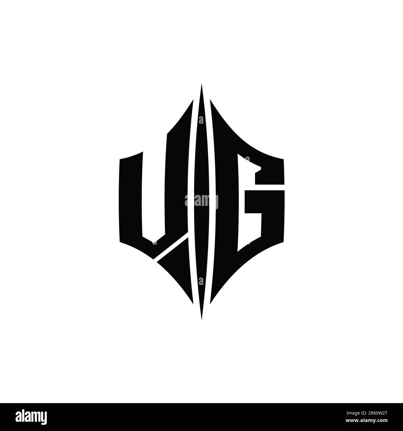 VG Letter Logo monogram hexagon diamond shape with piercing style ...