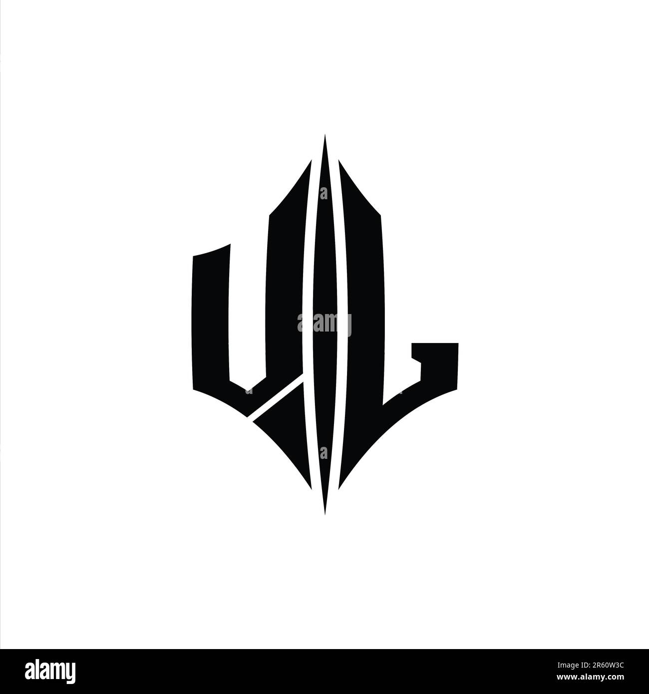 VL Letter Logo monogram hexagon diamond shape with piercing style ...