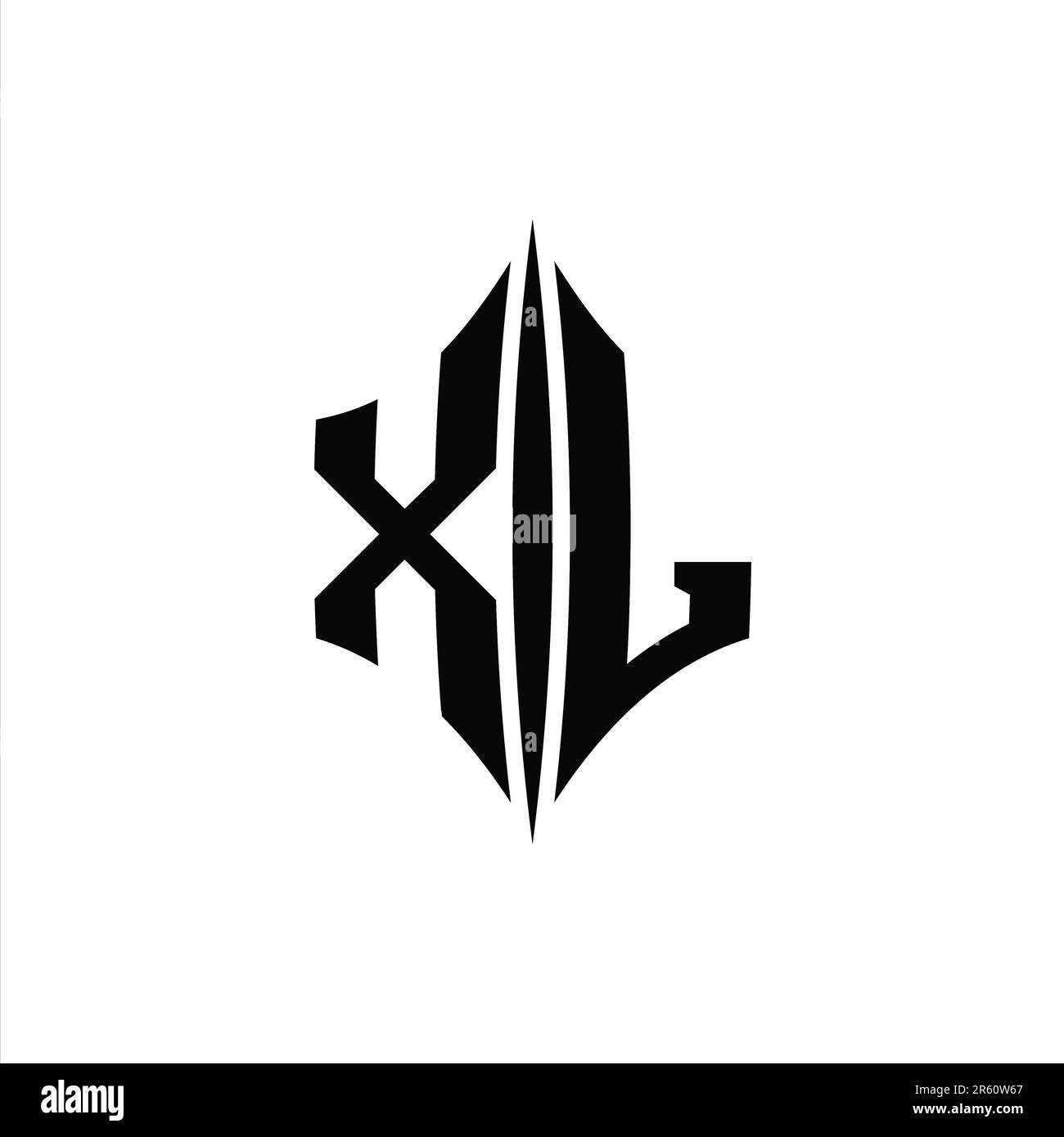 XL Letter Logo monogram hexagon diamond shape with piercing style ...