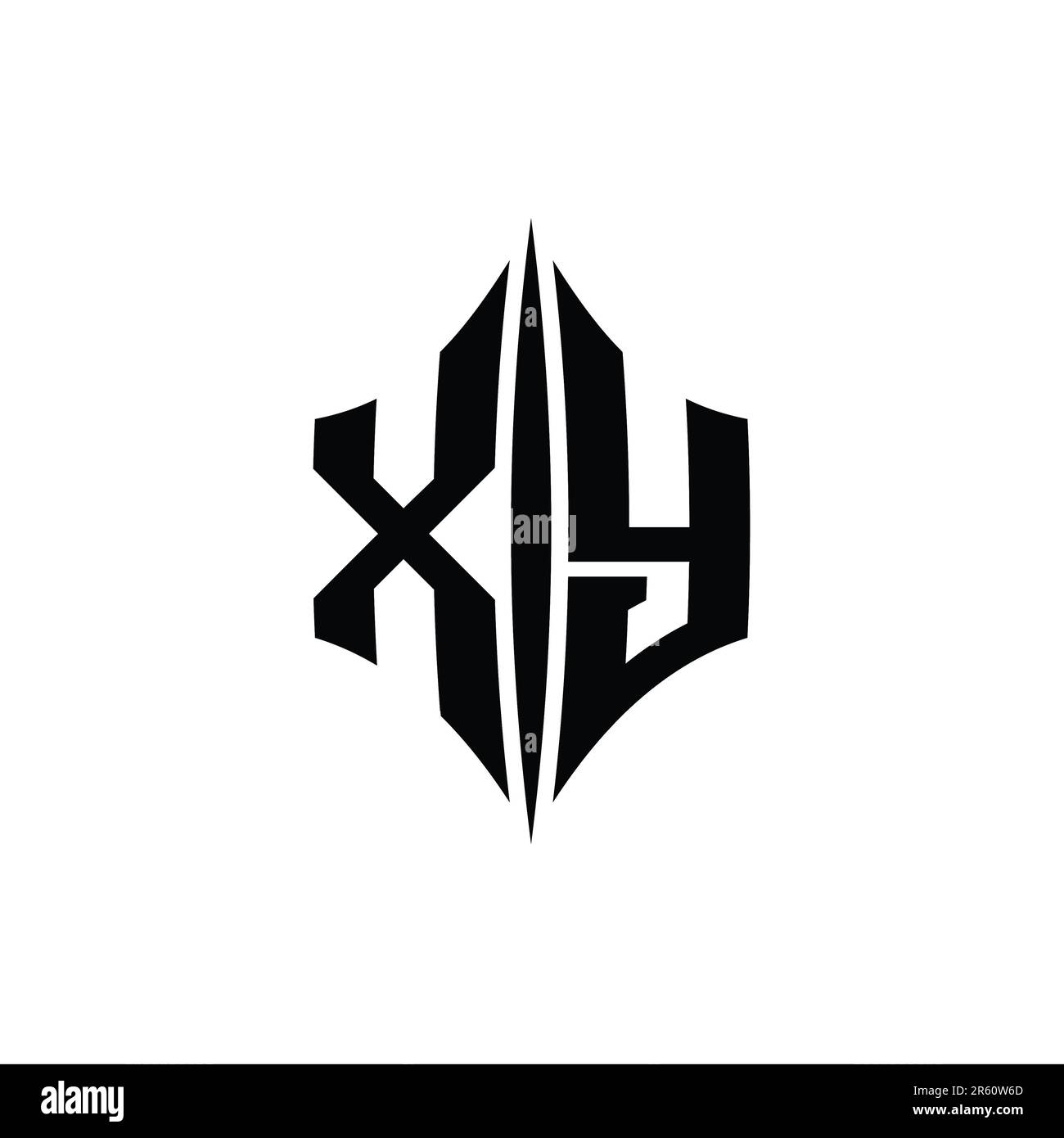 XY Letter Logo monogram hexagon diamond shape with piercing style design template Stock Photo ...