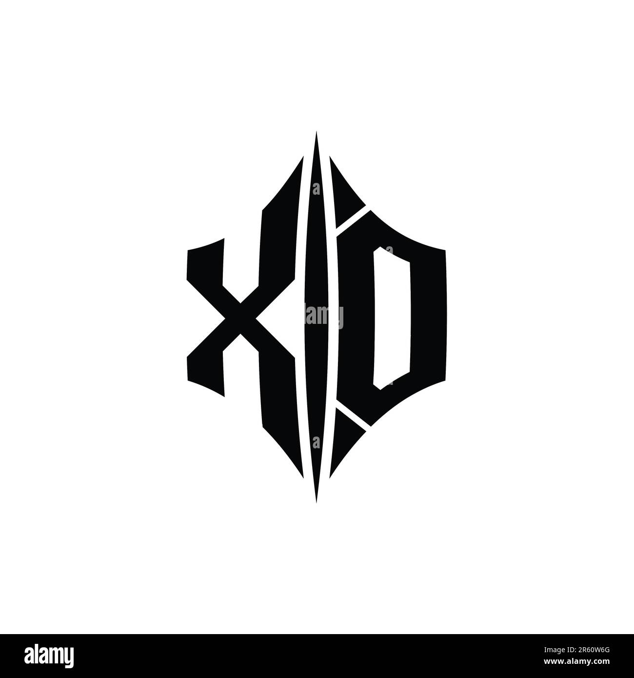 XO Letter Logo monogram hexagon diamond shape with piercing style ...