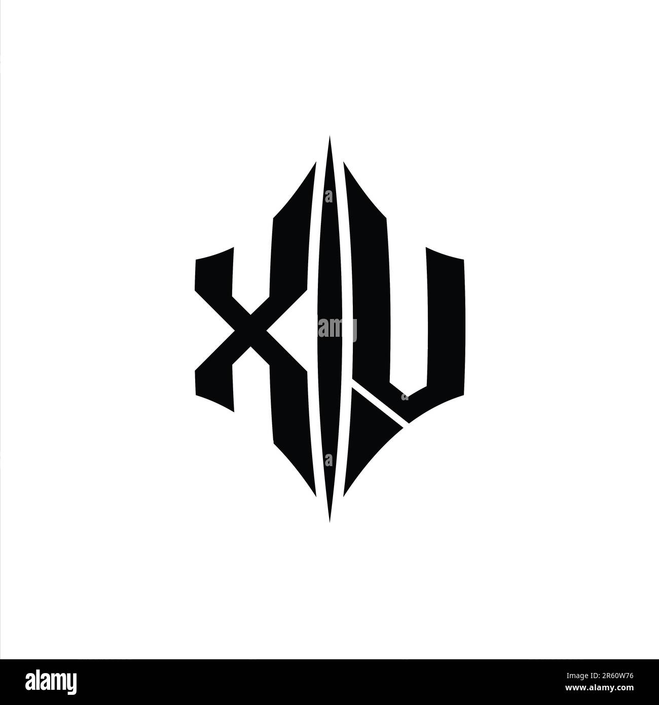 XV Letter Logo monogram hexagon diamond shape with piercing style ...