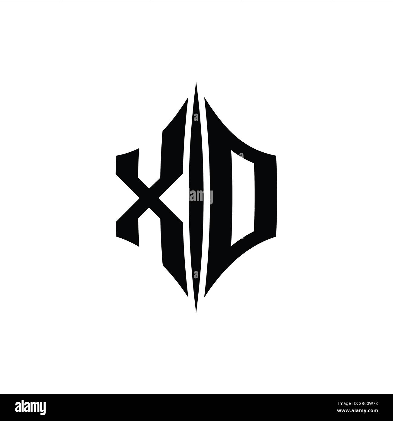 XD Letter Logo monogram hexagon diamond shape with piercing style ...