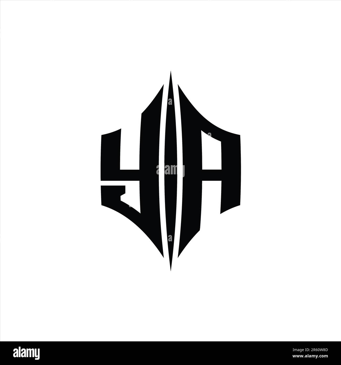 YA Letter Logo monogram hexagon diamond shape with piercing style ...