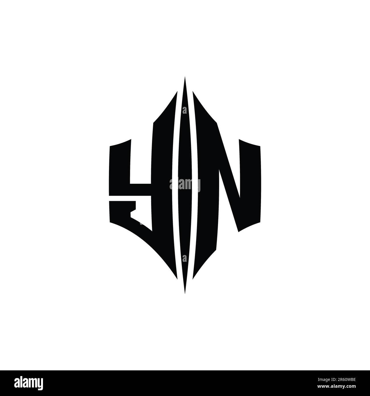 YN Letter Logo monogram hexagon diamond shape with piercing style ...