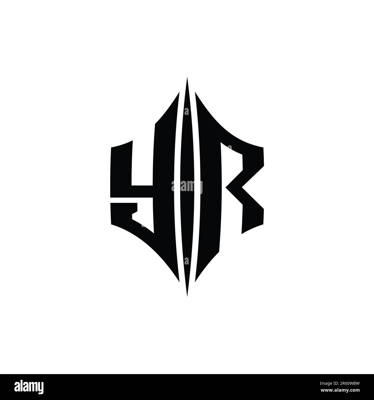YR Letter Logo monogram hexagon diamond shape with piercing style ...