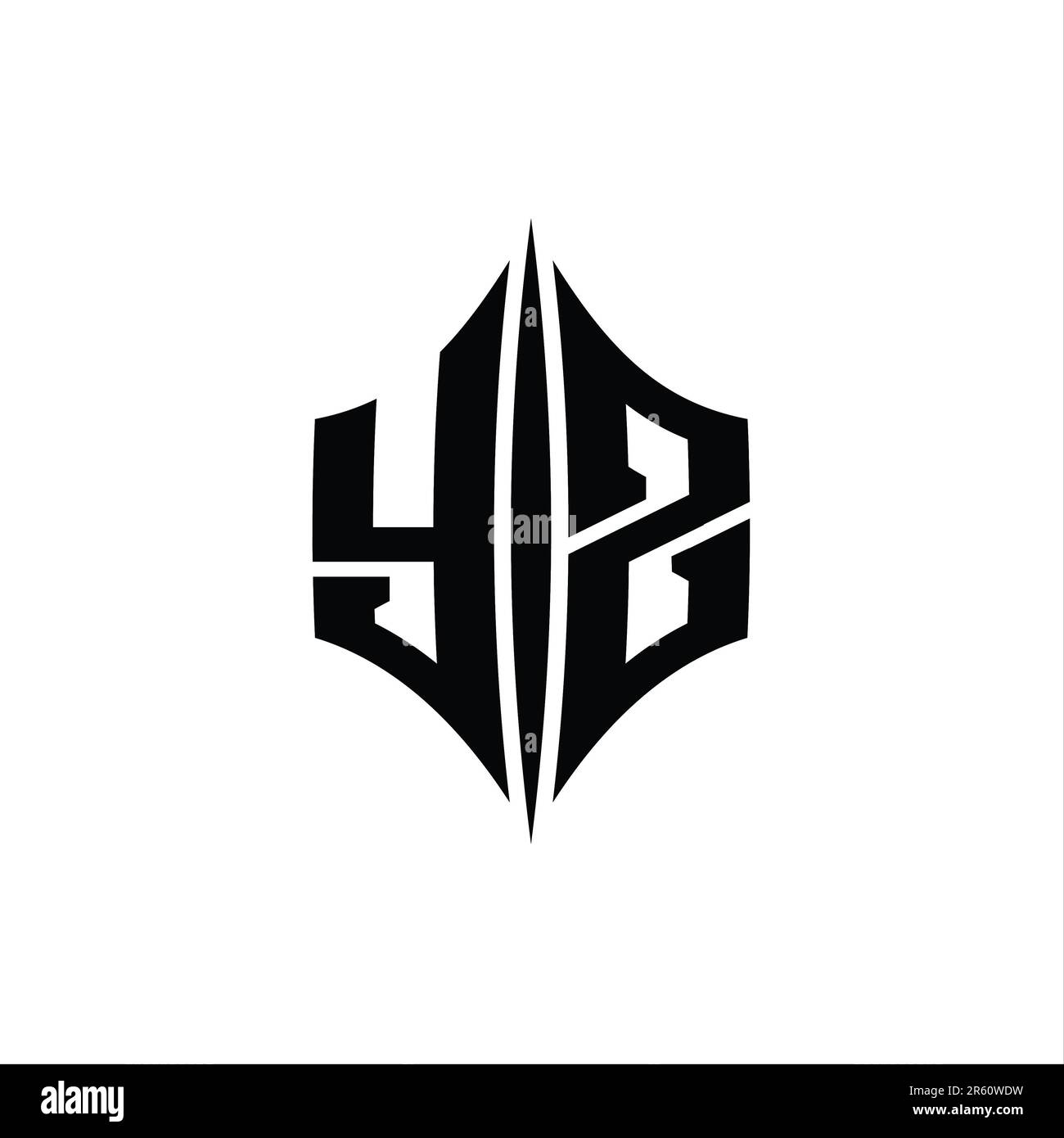 YZ Letter Logo monogram hexagon diamond shape with piercing style design template Stock Photo ...