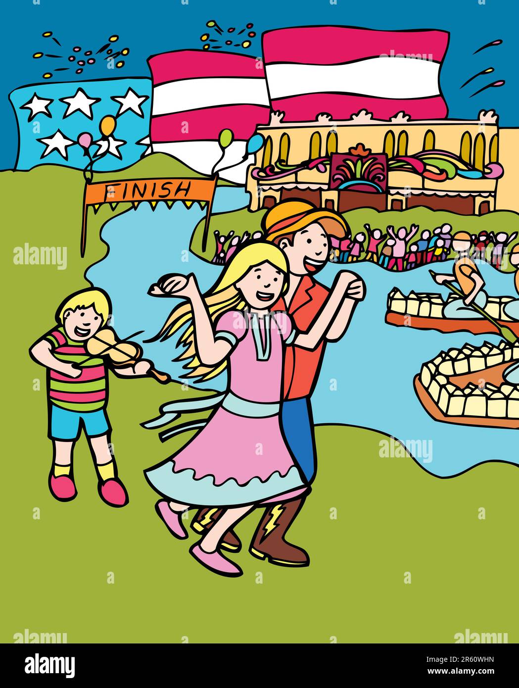 Playing fiddle dancing Stock Vector Images - Alamy