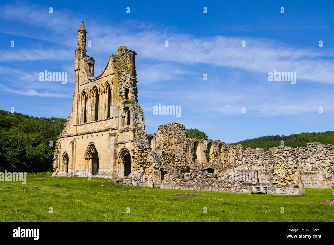 Cistercian ruins of Byland Abbey in the North Yorkshire Moors National ...