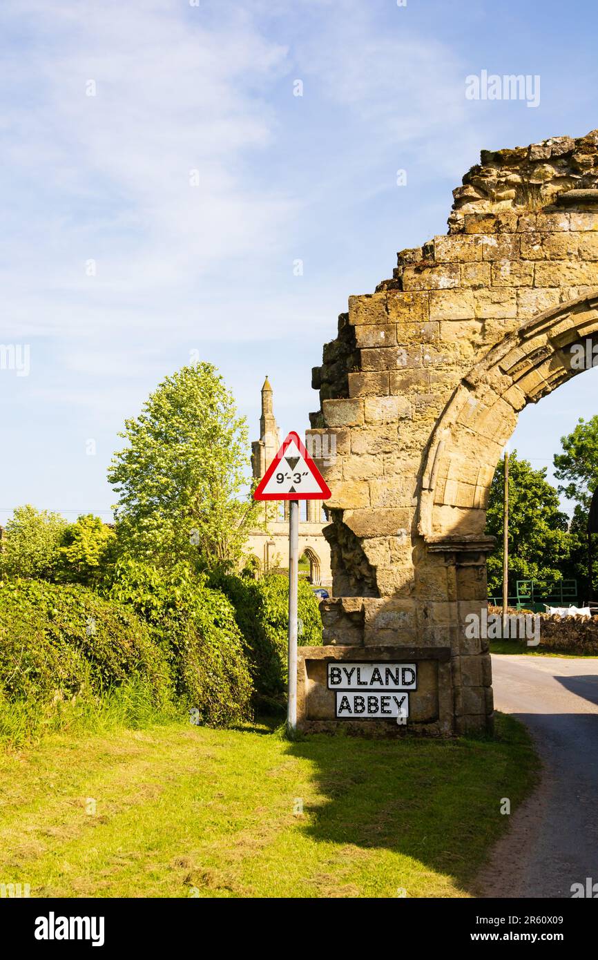 Cistercian ruins of Byland Abbey in the North Yorkshire Moors National ...
