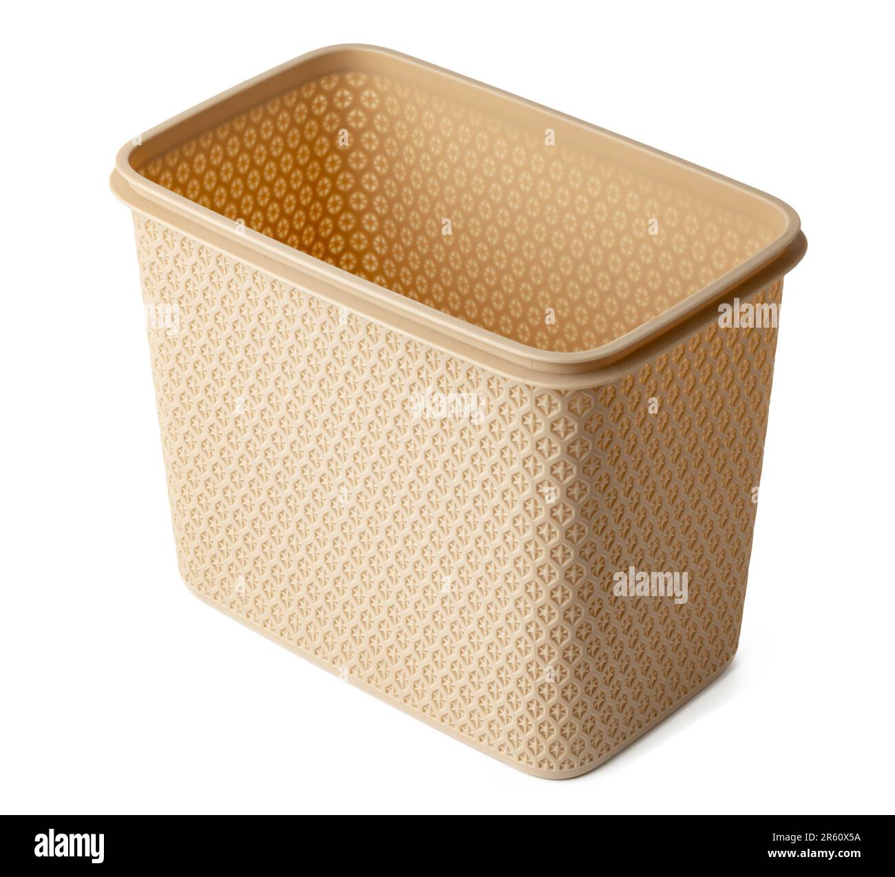 Simple plastic trash can isolated on white background Stock Photo - Alamy
