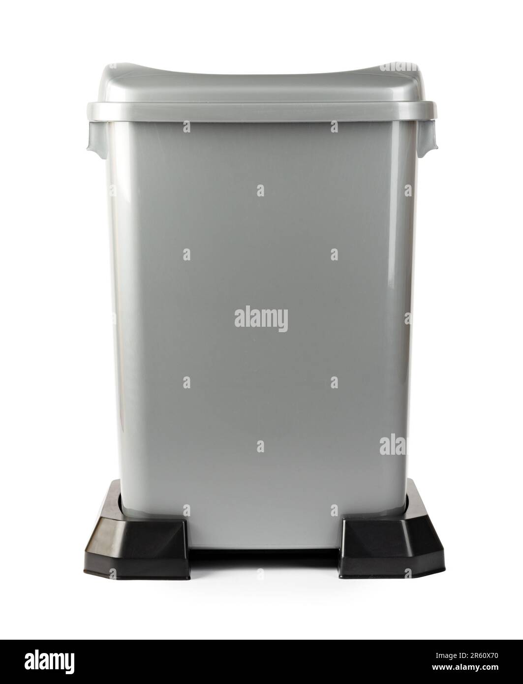 Gray plastic waste bin isolated on white Stock Photo - Alamy