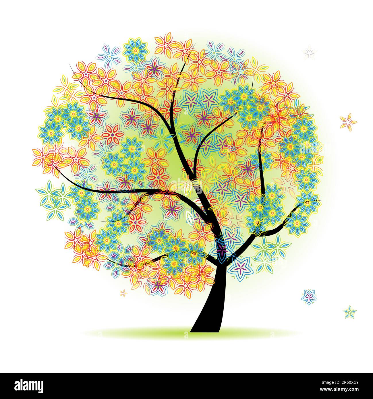 Floral tree beautiful Stock Vector Image & Art - Alamy