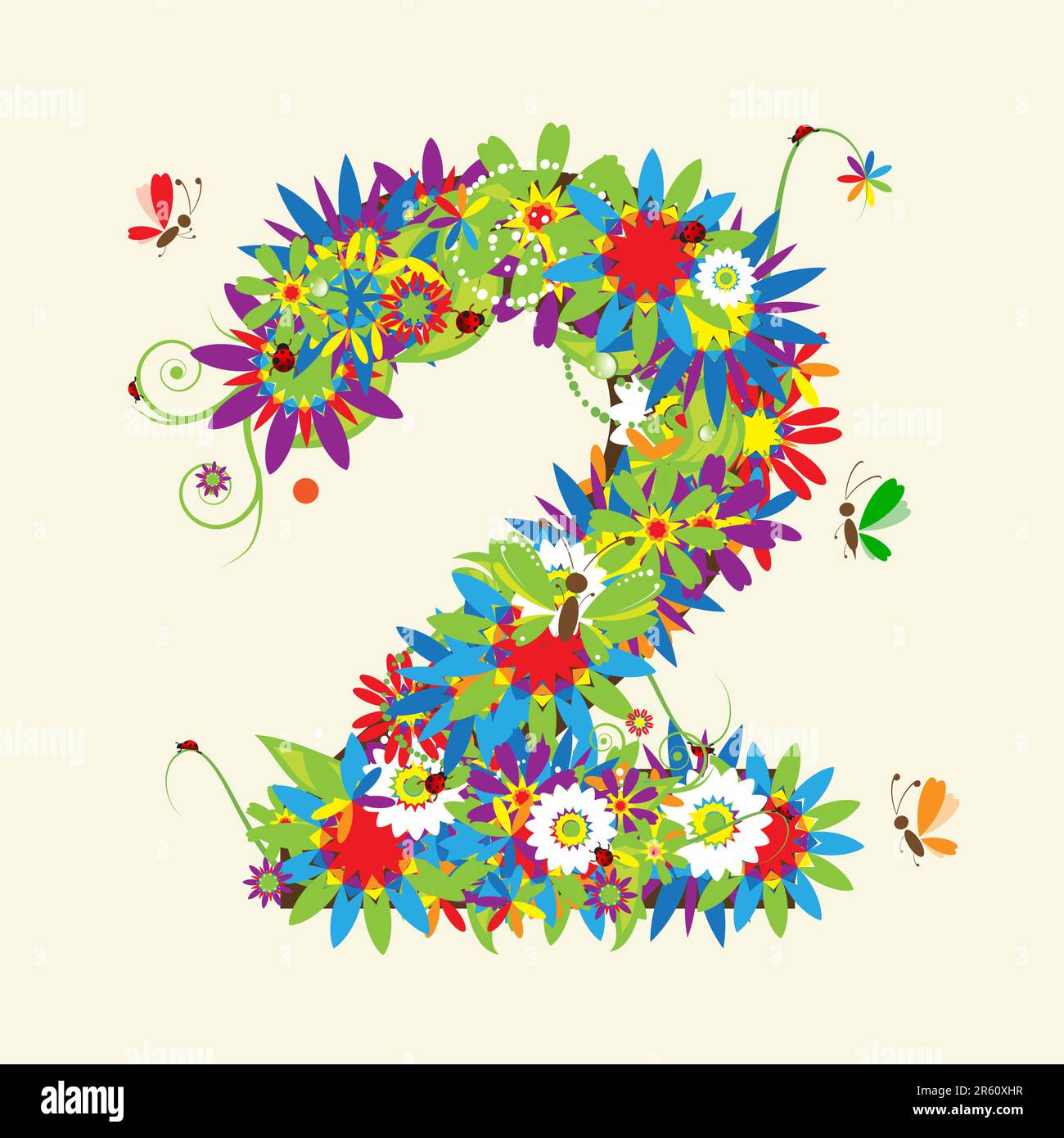 Numbers, floral design. See also numbers in my gallery Stock Vector ...