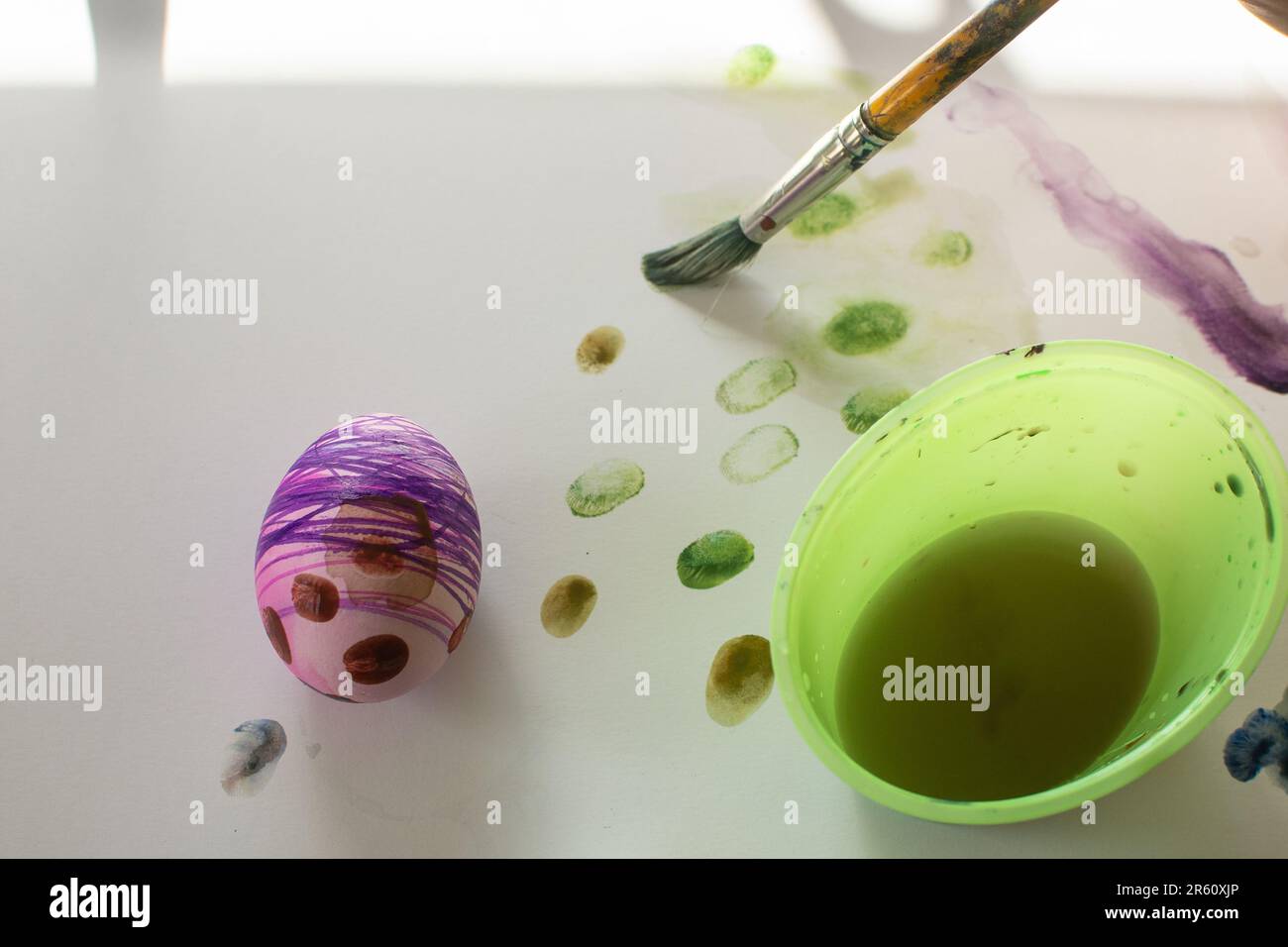 An abstract painting featuring a vibrant green color palette created ...