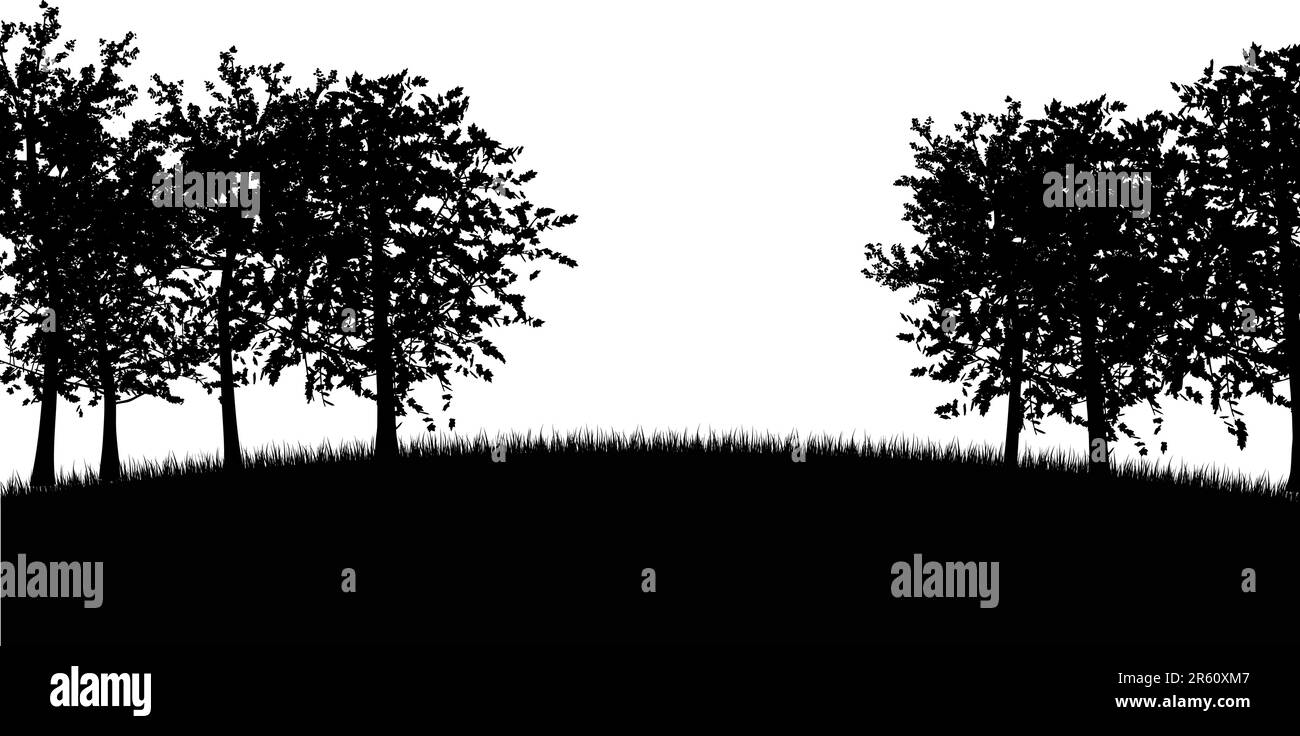 Natural landscape silhouettes trees Stock Vector Images - Alamy