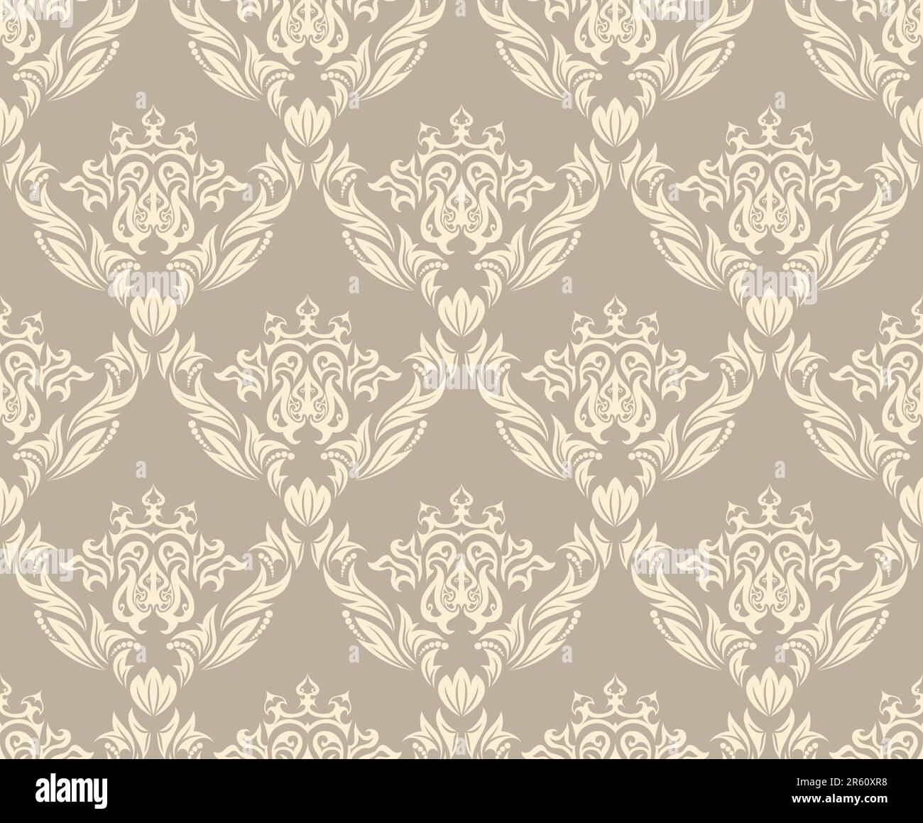 Damask seamless vector background. For easy making seamless pattern ...