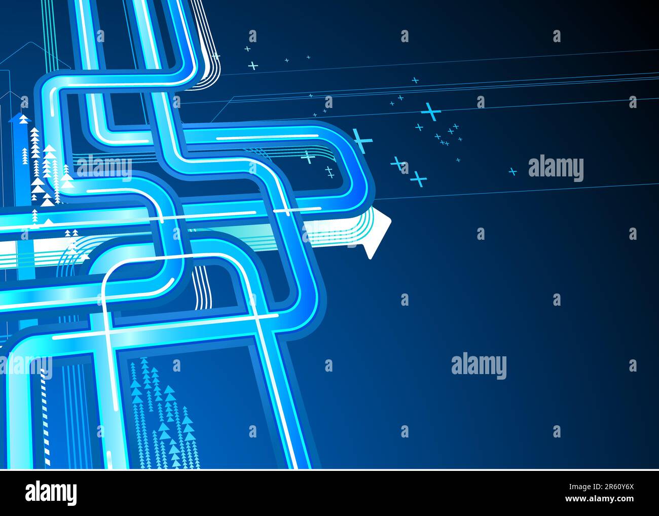 Vector illustration of blue abstract lines background made of a lot of ...