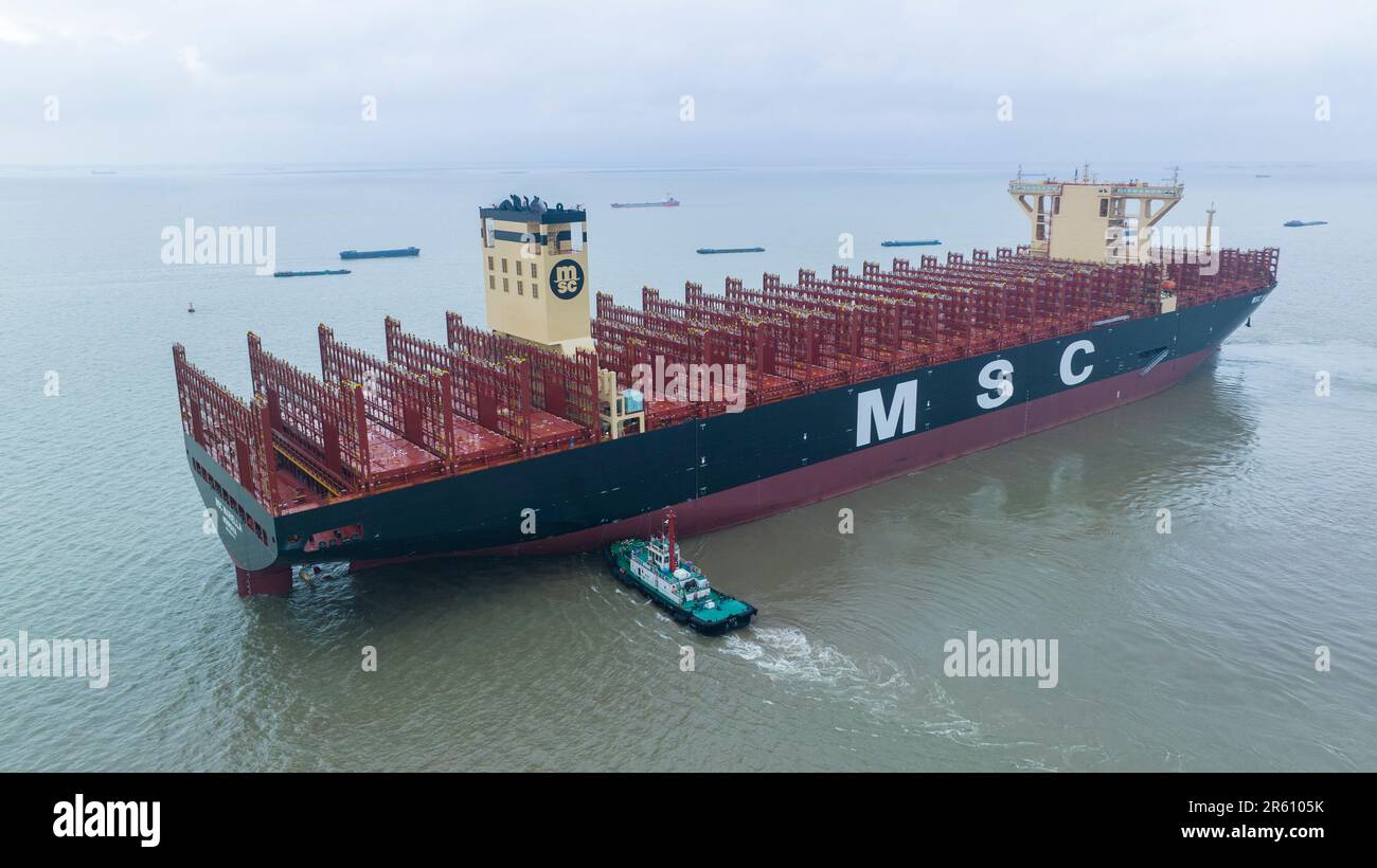 SUZHOU, CHINA - JUNE 6, 2023 - MSC MARIELLA, the world's largest newly ...
