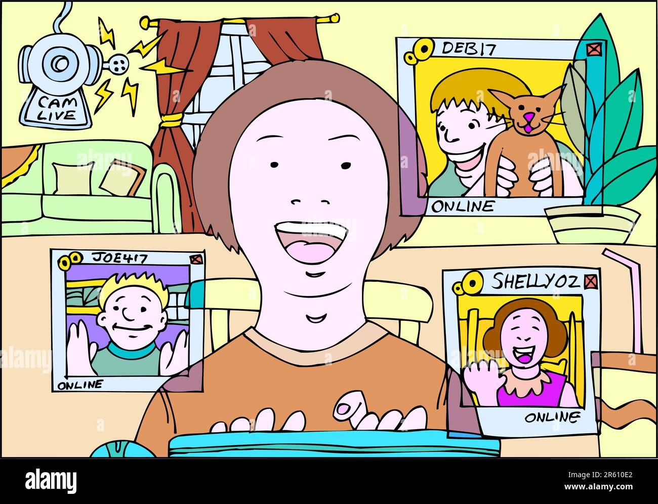 Acquaintance at a distance Stock Vector Images - Alamy