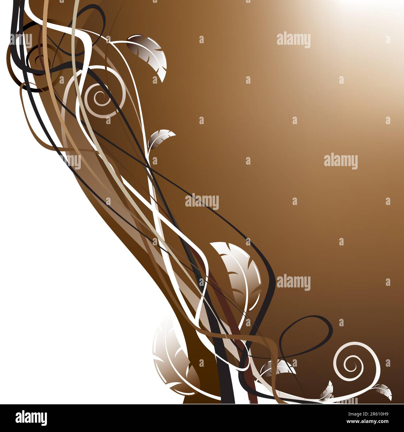 floral coffee border in vector - easy to edit vector EPS file Stock ...