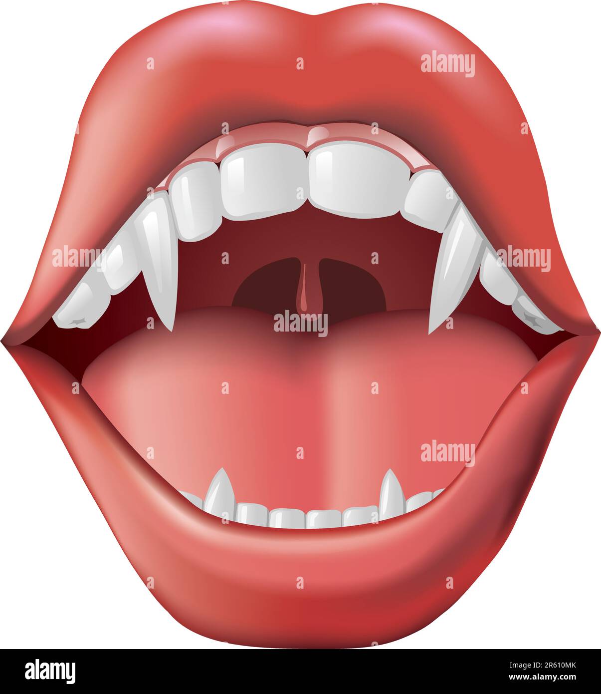 Open mouth with Fangs. Adobe Illustrator gradient mesh tool was used ...