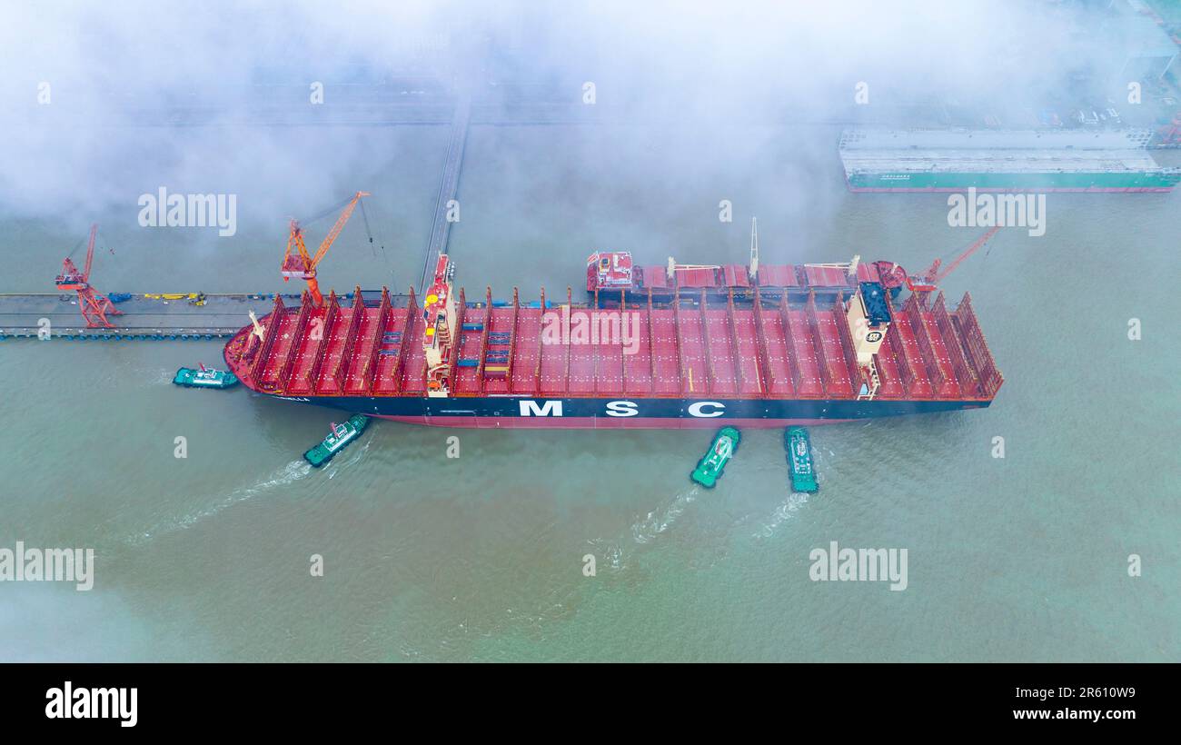 SUZHOU, CHINA - JUNE 6, 2023 - MSC MARIELLA, the world's largest newly ...