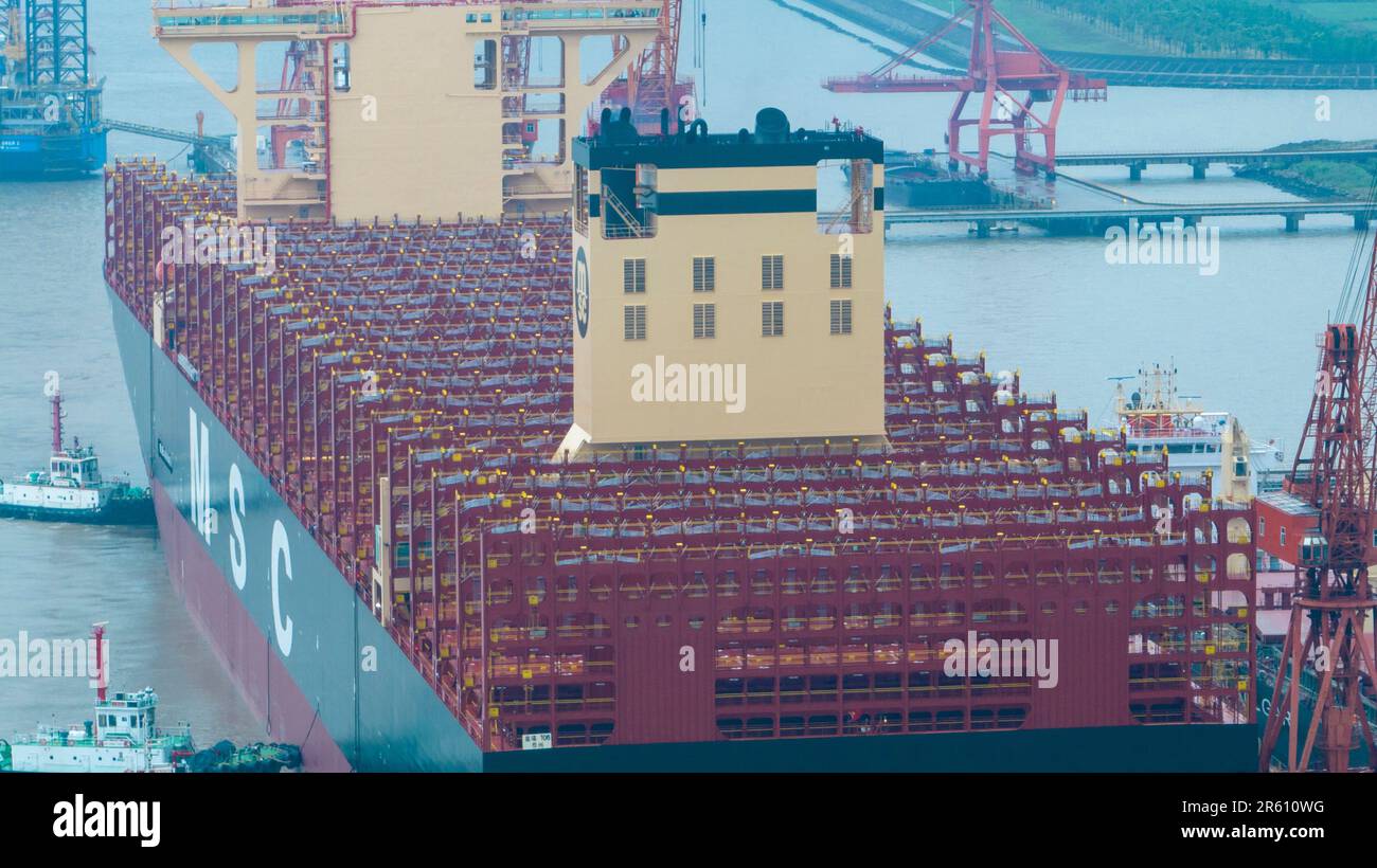 SUZHOU, CHINA - JUNE 6, 2023 - MSC MARIELLA, the world's largest newly ...