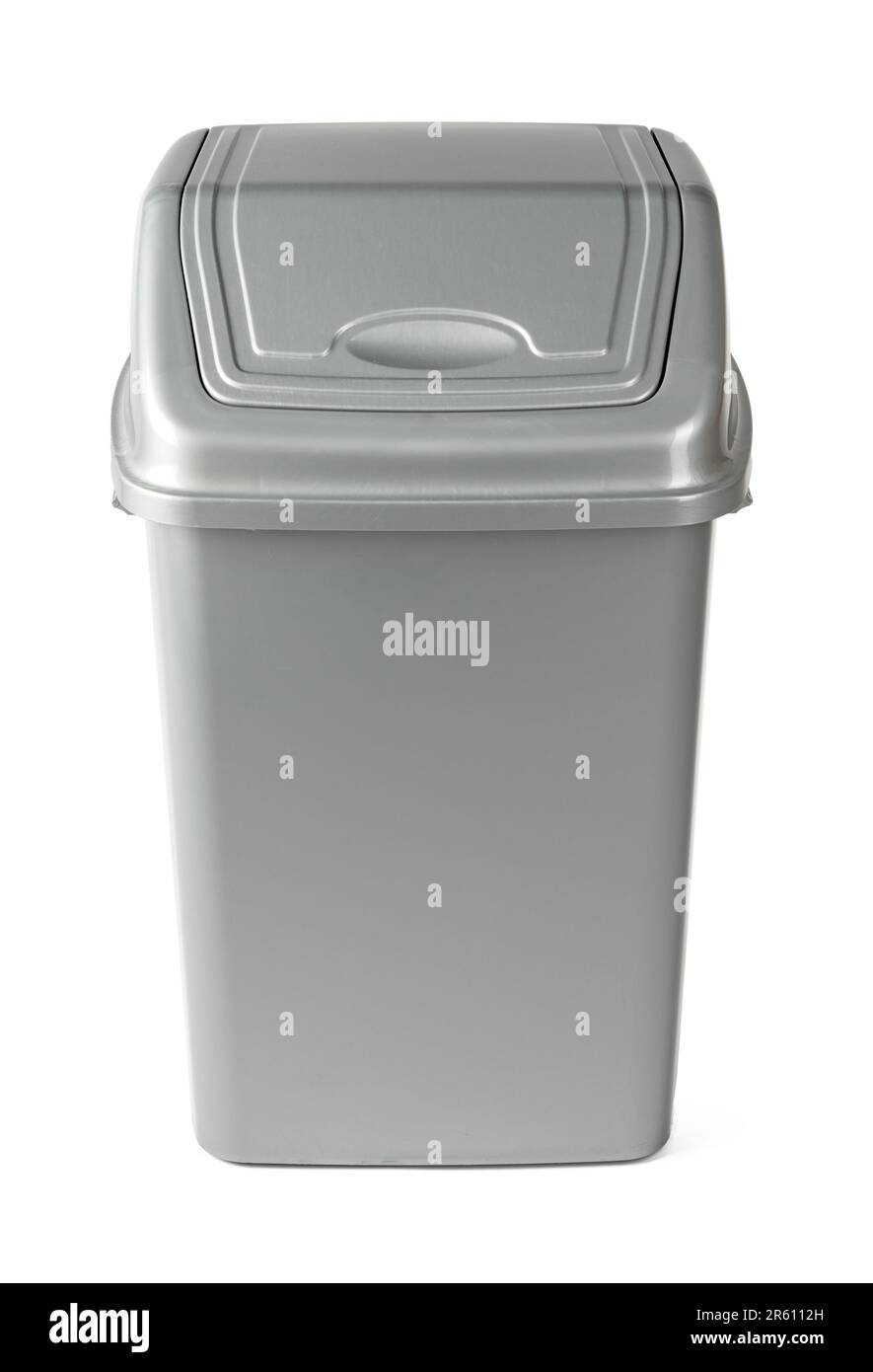 Gray plastic waste bin isolated on white Stock Photo - Alamy