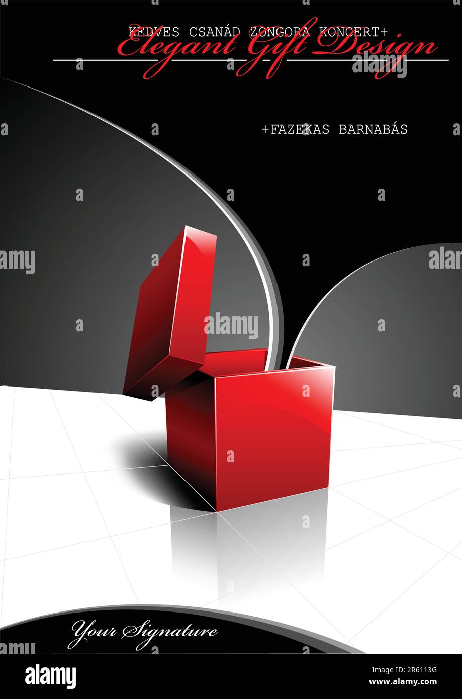 Vector Design with an Open Red Box - easy to edit vector EPS file Stock ...