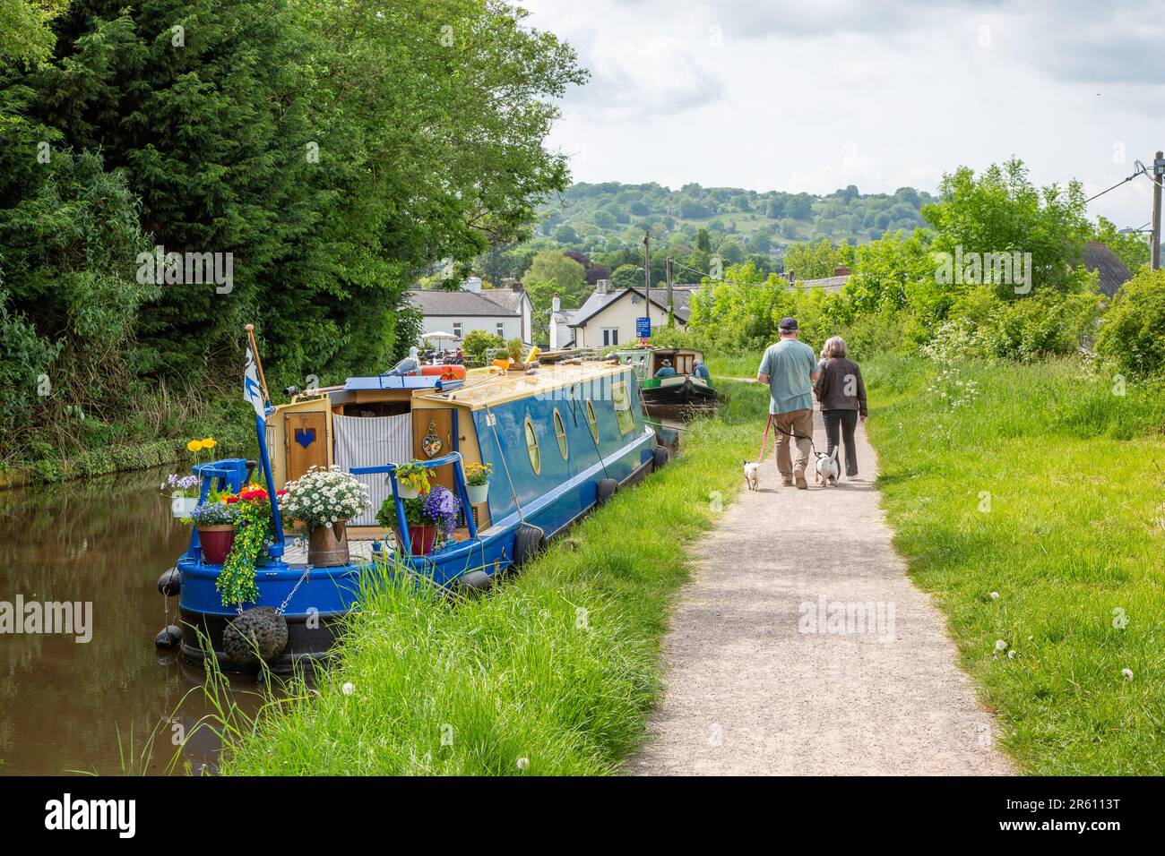 Canal narrowboat on the 35 mile long Monmouthshire and Brecon Canal ...