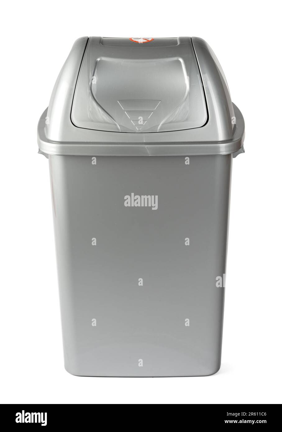 Gray plastic waste bin isolated on white Stock Photo - Alamy
